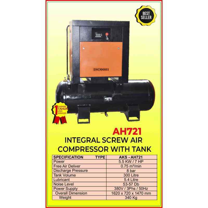Jual Kompresor Udara Integral Screw Air Compressor Dinamo 3 Phs 7 HP ...