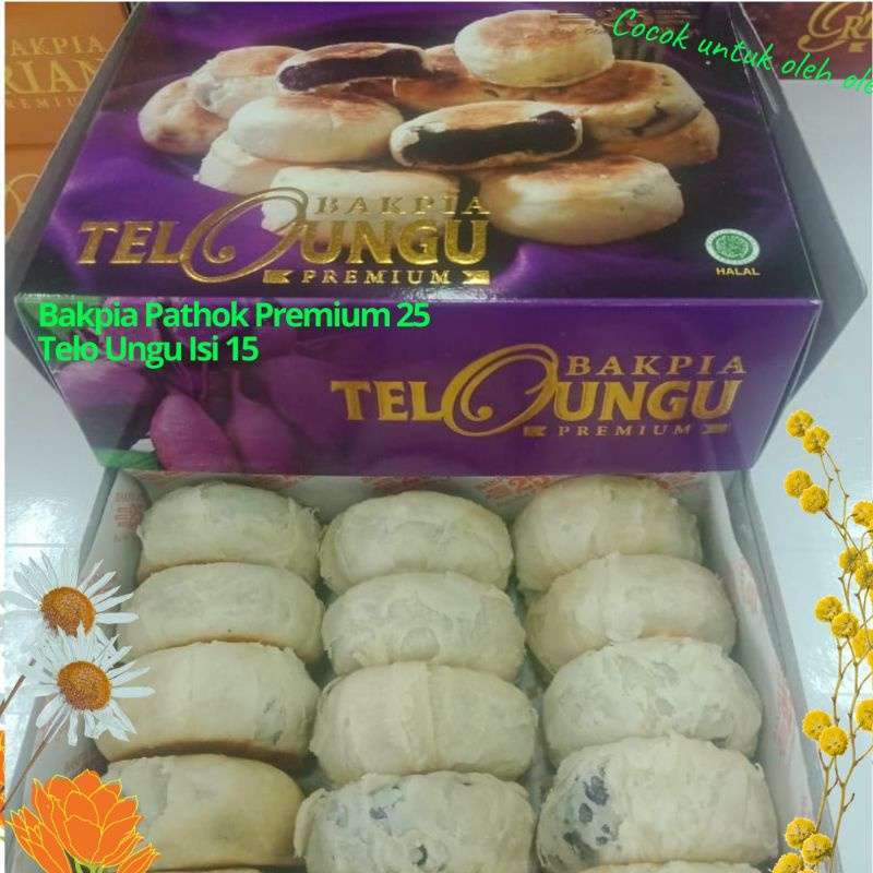 Jual Bakpia pathok 25 makanan kue oleh oleh jogja TELO UNGU isi 15 ...