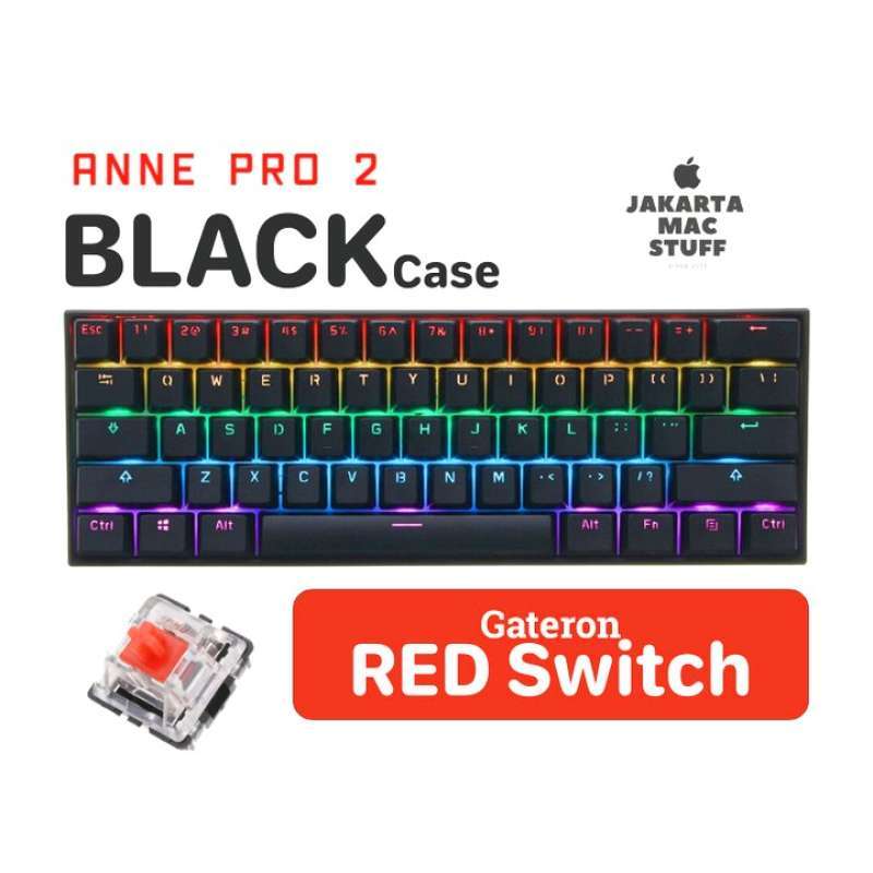 Jual Jual Anne Pro 2 - Mechanical Keyboard - Black - Red di Seller ...