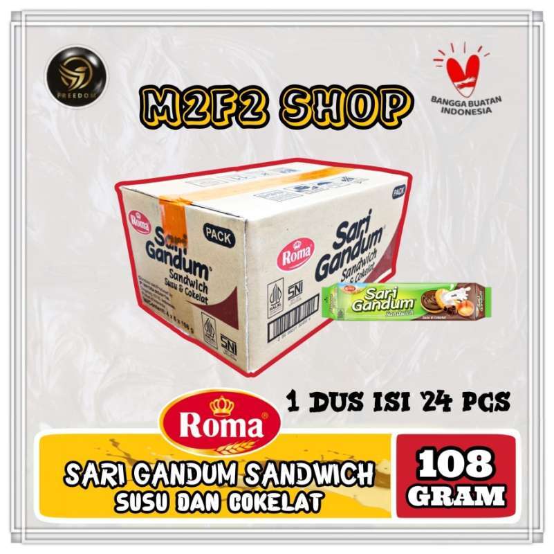 Promo Roma Biskuit Sari Gandum Sandwich Susu dan Cokelat - 108 gr ...