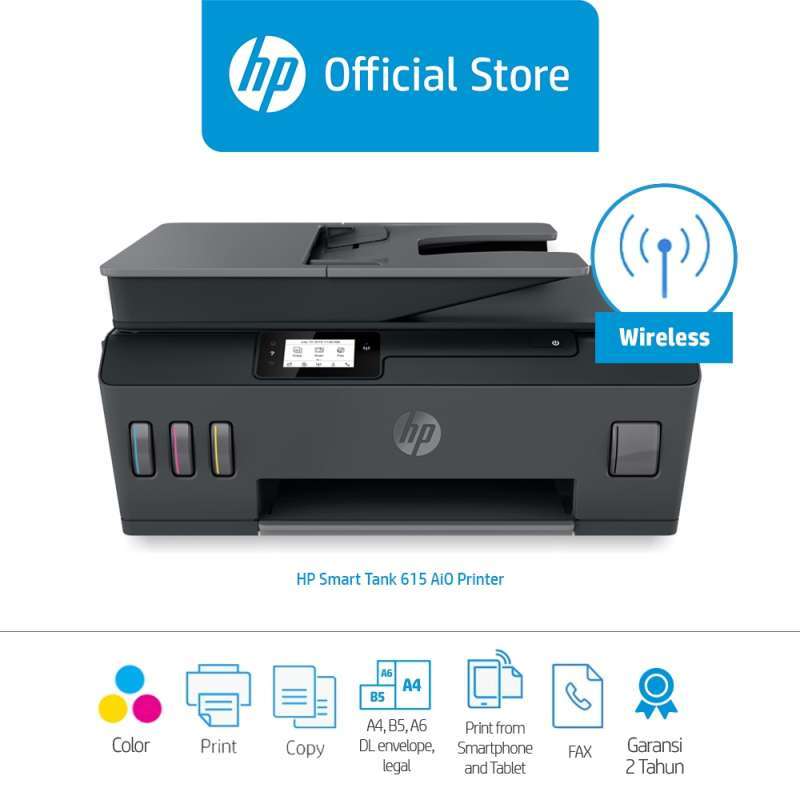 Promo HP Smart Tank 615 AiO Printer [ Print, copy, scan, fax, ADF ...