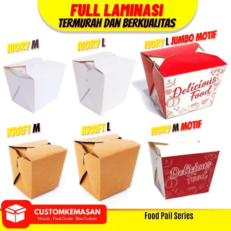 Jual Kemasan Rice Box / Food Pail / Lunch Box Paper / Rice Box Paper ...