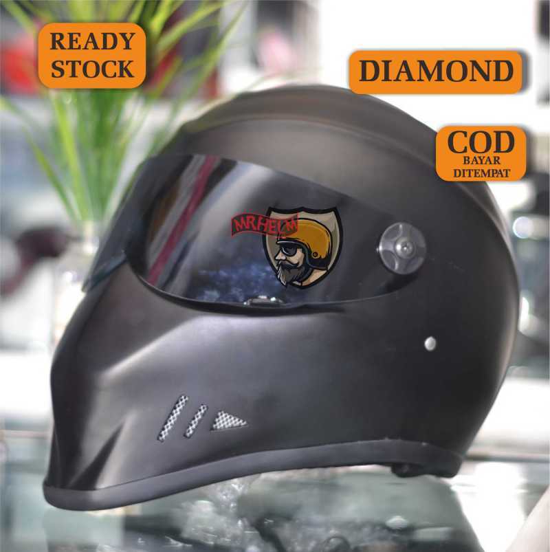 Jual HELM CUSTOM RETRO STIG DIAMOND WITH VISOR / HELM CLASSIC ( MR HELM ...