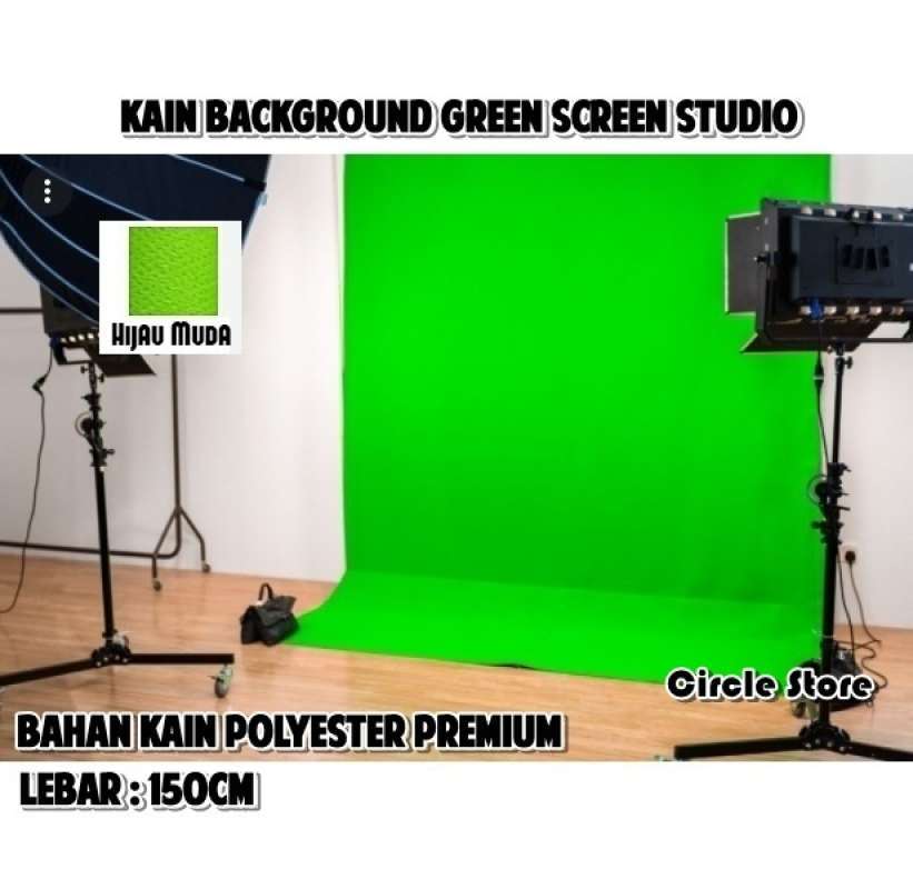 Jual Kain Premium Background Green Screen / Chroma Key Green Screen ...