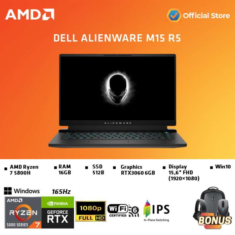 Jual Dell Alienware M15 R5 - Ryzen 7 5800 16gb 512ssd Rtx3060 6gb W10 ...