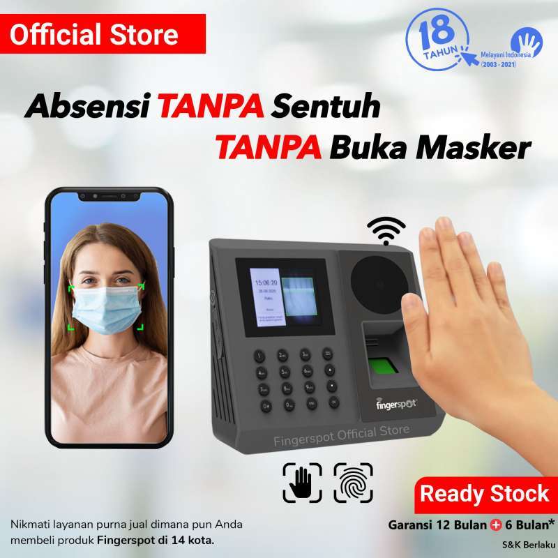 Jual Mesin Absensi Sidik Jari Fingerprint Telapak Tangan Vein Wifi - Fingerspot Revo Wdv 204 Bnc ...