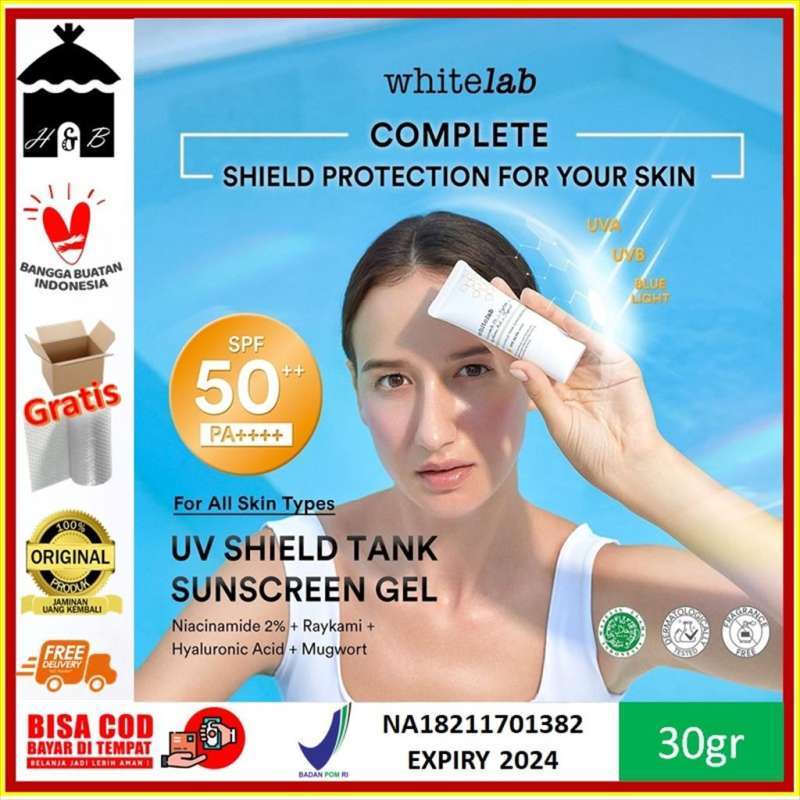 Promo Whitelab UV Shield Tank Sunscreen Gel 30gr Diskon 52% di Seller ...