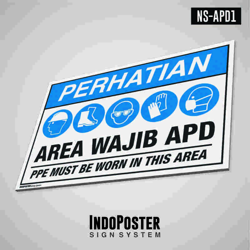 Jual Safety Sign K3 PVC ANSI Area Wajib APD Alat Pelindung Diri PPE ...