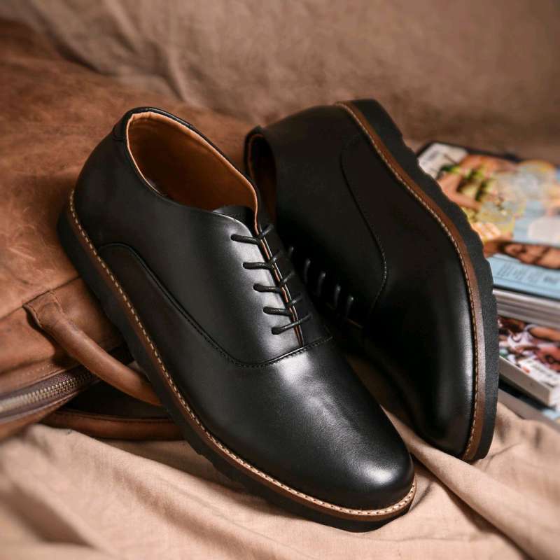 Jual London Black | Sepatu Kulit Vintage Klasik Pria Cowok Derby Oxford ...