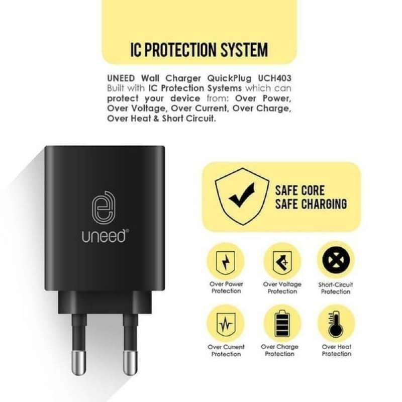 Jual Charger Uneed 403 Quickplug 2 Port With Current Display Qc 3.0 ...