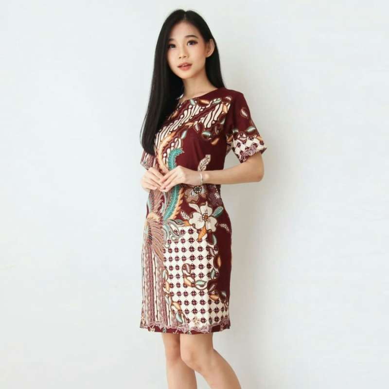 Promo Baju Batik Modern-dress Batik Wanita Motif Terbaru 607 Diskon 20% ...