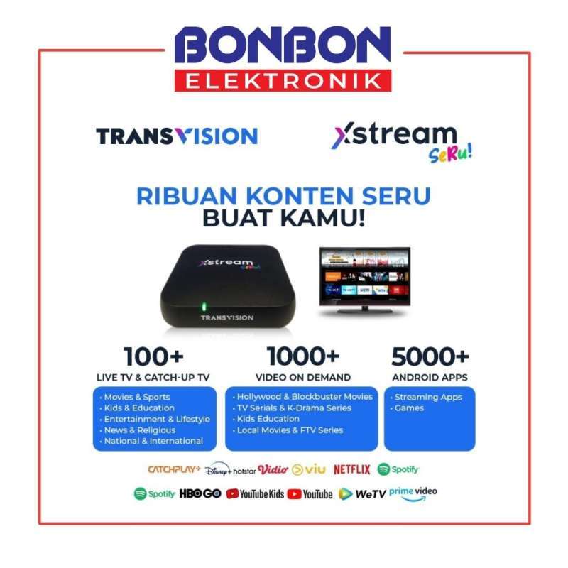 Jual Transvision Xstream Android Tv Box + Bonus Paket Diamond 3 Bulan ...