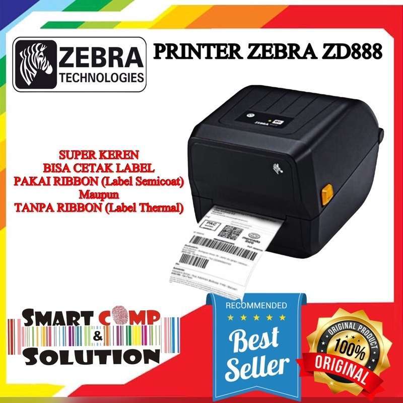 Jual Printer Stiker Label Barcode Zebra ZD888 Pengganti GC420t - ZD888T SETARA ZD220 di Seller ...
