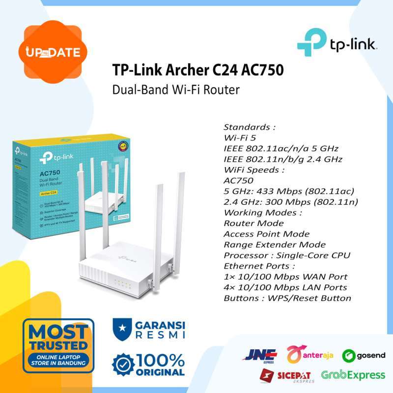 Jual Tp-link Archer C24 Ac750 Dual-band Wi-fi Router Di Seller Up To ...