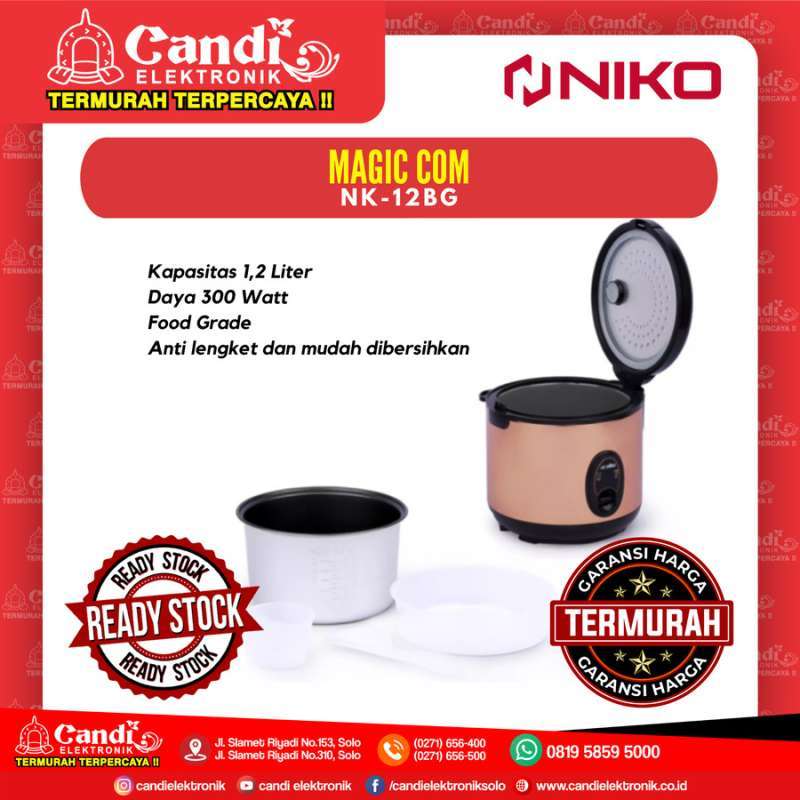 Promo NIKO NK-12BG 1,2 LITER Diskon 20% di Seller Candi Elektronik ...