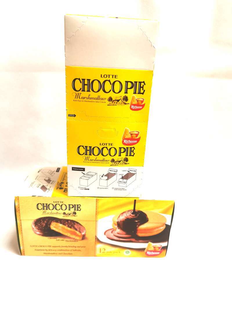 Promo Lotte Choco Pie Marshmaloow Richeese [12x28gr/box] Diskon 15% di ...