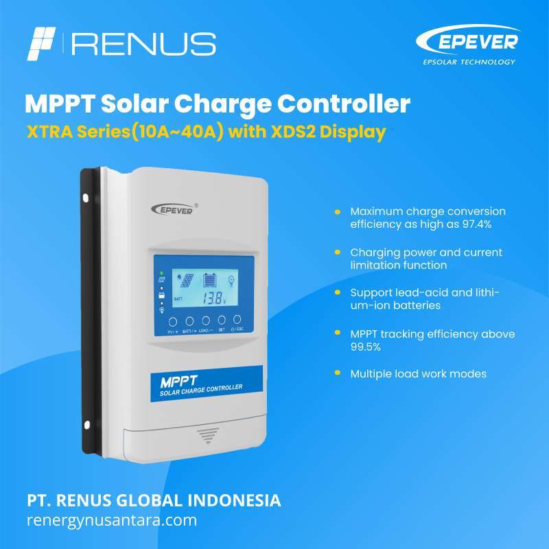 Jual Solar Charge Controller MPPT EPEVER XTRA1210N 10A / 20A / 30A / 40A - 40A di Seller RENUS ...