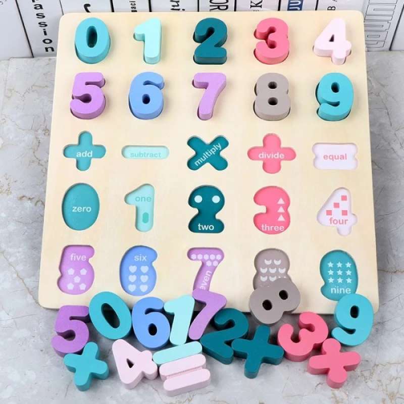 Jual OHYE Chunky Puzzle Kayu Alphabet Macaron Capital Letters Lower ...
