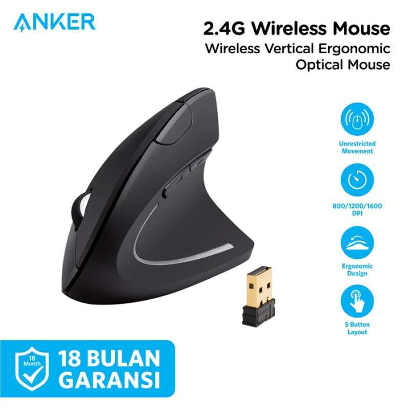 Jual Anker Wireless Vertical Ergonomic Mouse - A7852 Di Seller Anker ...