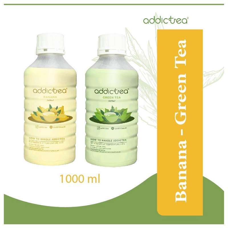 Jual Addictea Bundling - Banana & Green Tea Milk Tea - Large [1 Liter x ...