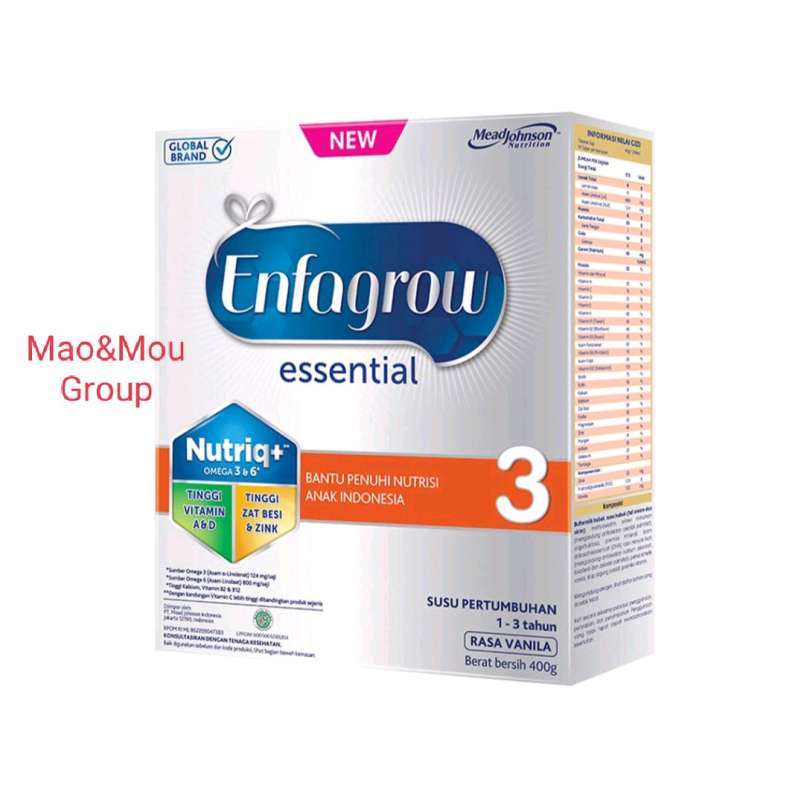 Promo ENFAGROW ESSENTIAL 3 (1-3 TAHUN)//RASA VANILA//400GR Diskon 37% ...