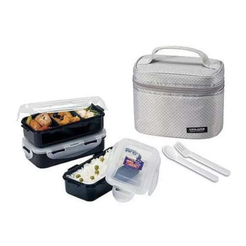 Promo BEST PROMO LOCK&LOCK LUNCH BOX SET OF 3 DAPET ALAT MAKAN DAN TAS ...