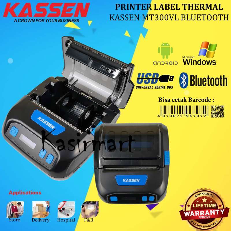 Jual Kassen MT300VL Mini Printer Label Thermal Bluetooth 80mm MT-300VL ...
