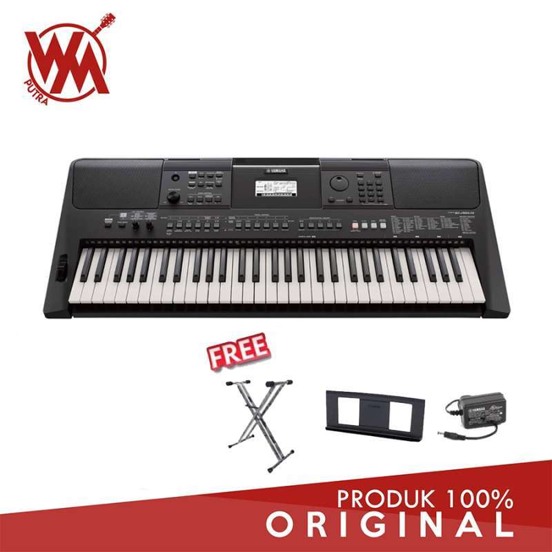 Promo Yamaha Keyboard Psr E473 / Psre473 / Psr-473 + Adaptor & Stand Book + Stand Keyboard ...