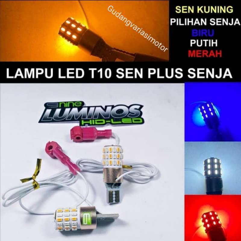 Jual lampu led T10 2 warna senja dan sen kuning universal di Seller ...