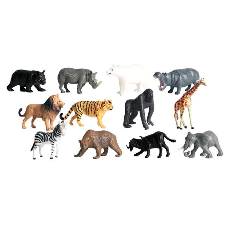 Promo 12 lot Wildlife Animal Model Figures Kids Preschool Learning ...