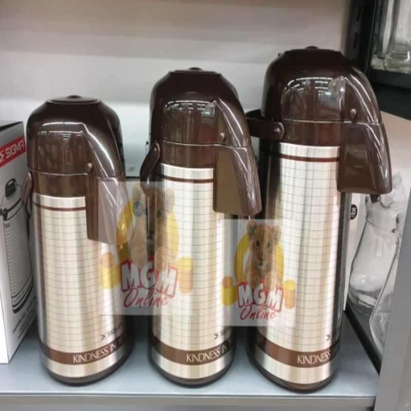 Jual Dijual SIGMA 2.5L Termos Air Panas Kaca Termos Pompa Kaca 2.5L ...