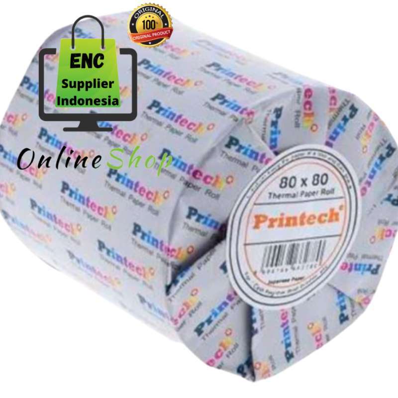 Jual printech 1 buah 80x80 kertas thermal struk paper roll 80 x 80 ...