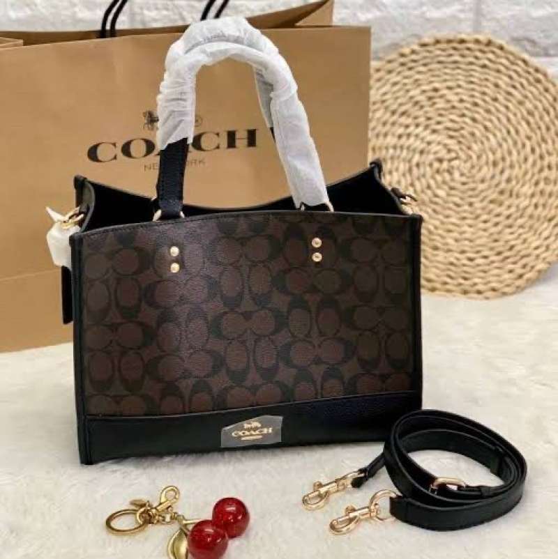 Jual Coach Dempsey Carryall In Signature Canvas - Brown Black Di Seller ...