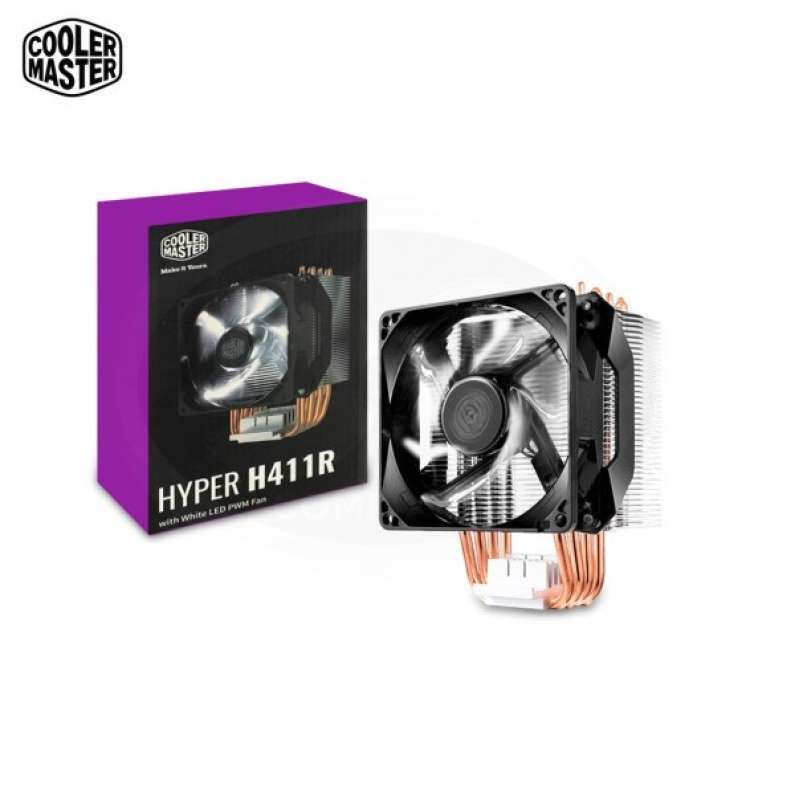 Promo Cooler Master Hyper H411R -20PW-R1 Compact White LED PWM Fan CPU Cooler Diskon 2% di ...