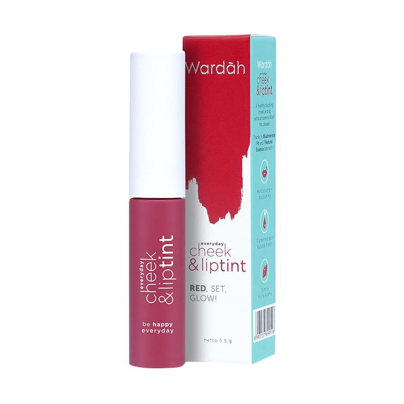 Jual Wardah Everyday Cheek and Lip Tint [5.5 g] - 01 Red, Set, Glow! di ...