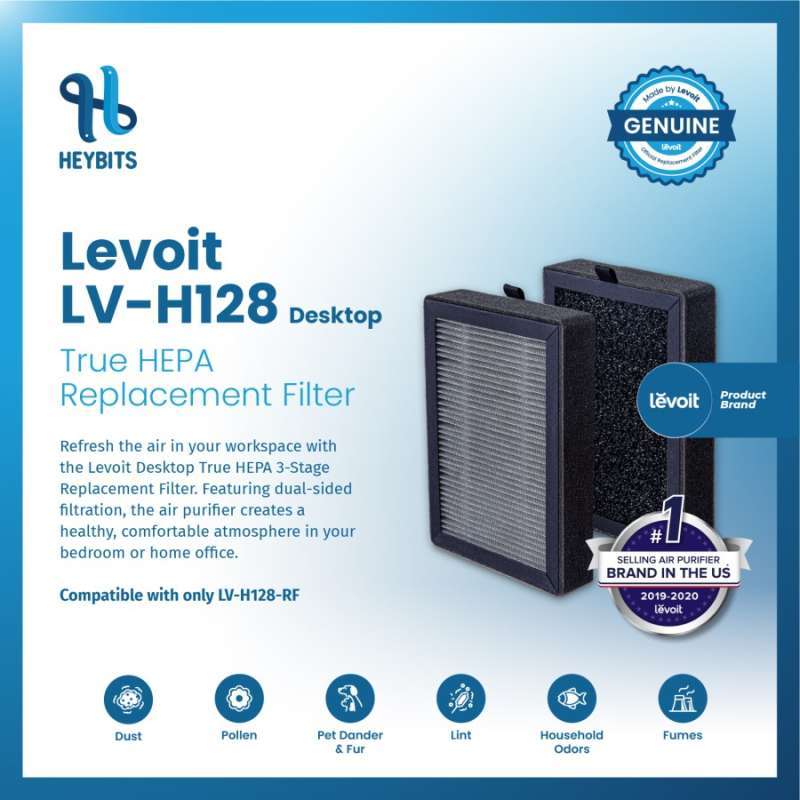 Jual Levoit Replacment Filter LV-H128 HEPA H13 Dual Filter Original USA ...