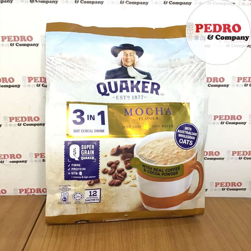Jual Quaker 3in1 mocha with wholegrain oats (12 sachets) 336 gram di ...