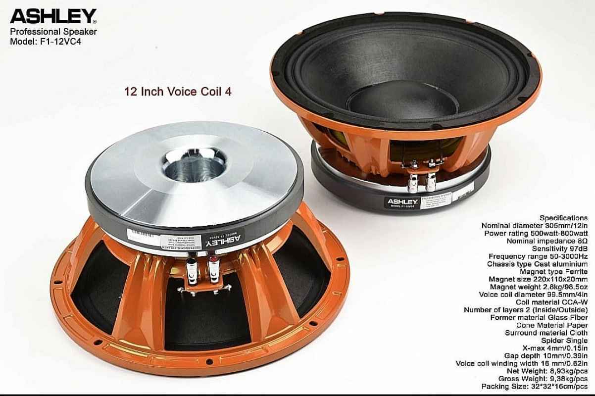 Jual Speaker Spiker Komponen ASHLEY 12 Inch F1 12VC4 800 Watt Original ...
