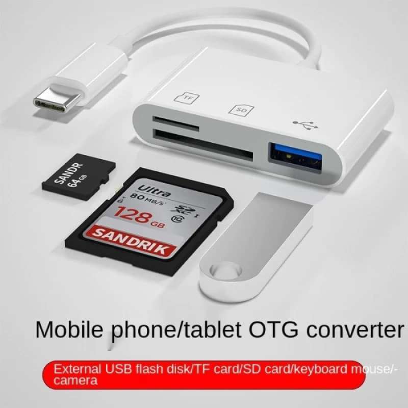 Jual 3IN1 KABEL CABLE ADAPTER CARD READER USB TYPE-C MICRO SD TF OTG ...