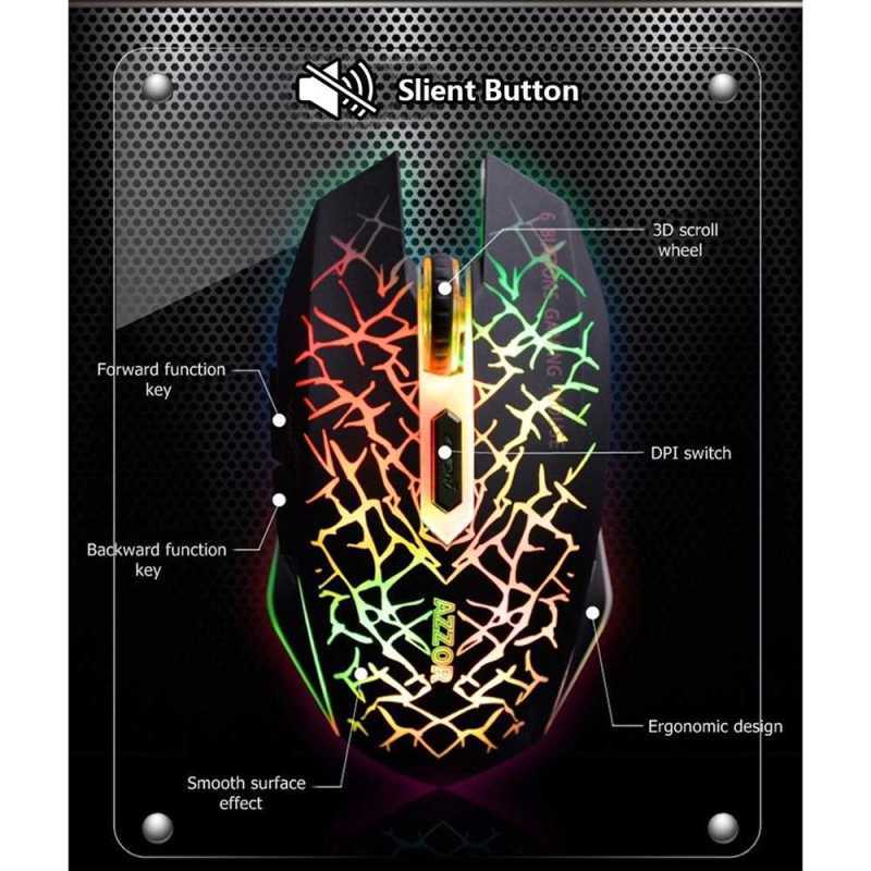 Jual Azzor Wireless Gaming Mouse Silent 2400 Dpi - M6 Biru Di Seller Toko Serba Diskon ...