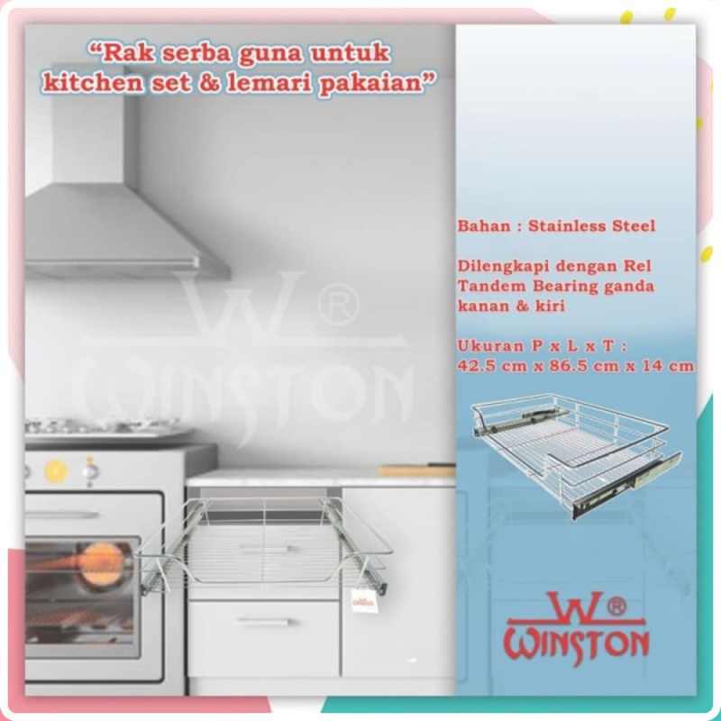 Jual Rak Tarik Stainless Winston Ww 007 H 90 Cm For Kitchen Set Kabinet ...