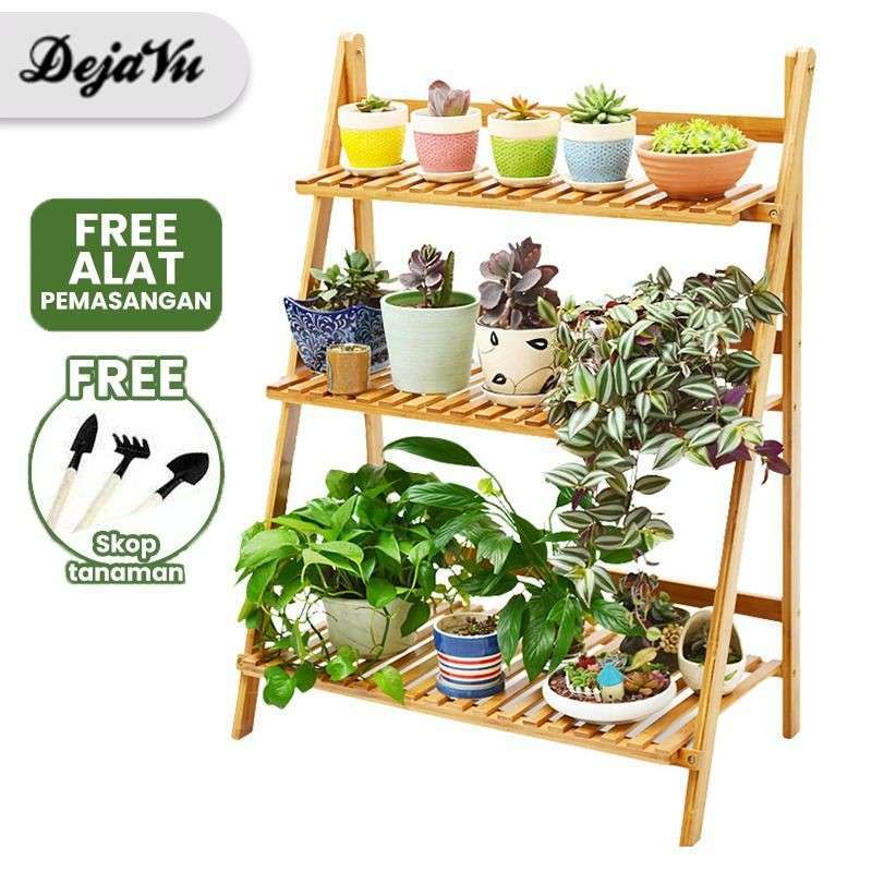 Jual Dejavu Rak Bunga Kayu Susun Standing Pot Bunga Vintage Tempat ...
