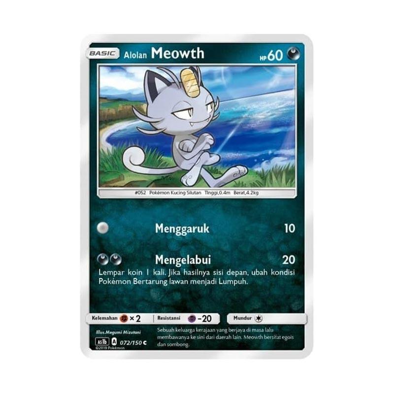 Jual Pokemon Indonesia Trading Card Alolan Meowth AS1b 072-150 C di ...