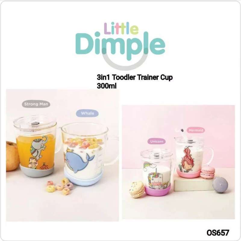 Jual Little Dimple 3in1 Toodler training cup 1 handle 300ml - gelas ...