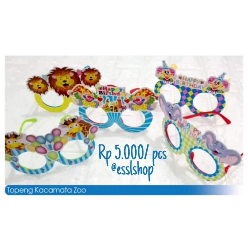Jual Topeng Kacamata Zoo/ Kacamata Happy Birthday Animal di Seller ...