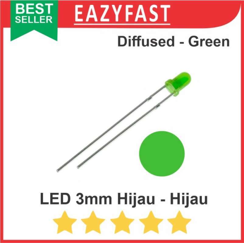 Jual LED 3mm Diffused Hijau Green 3v 5v Arduino di Seller Eazyfast ...