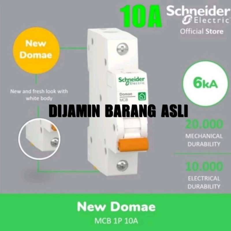 Jual SCHNEIDER MCB NEW DOMAE 1PHASE 10A 1 PHASE 10 A AMPERE 1P DOMF01110 - Multicolor di Seller ...