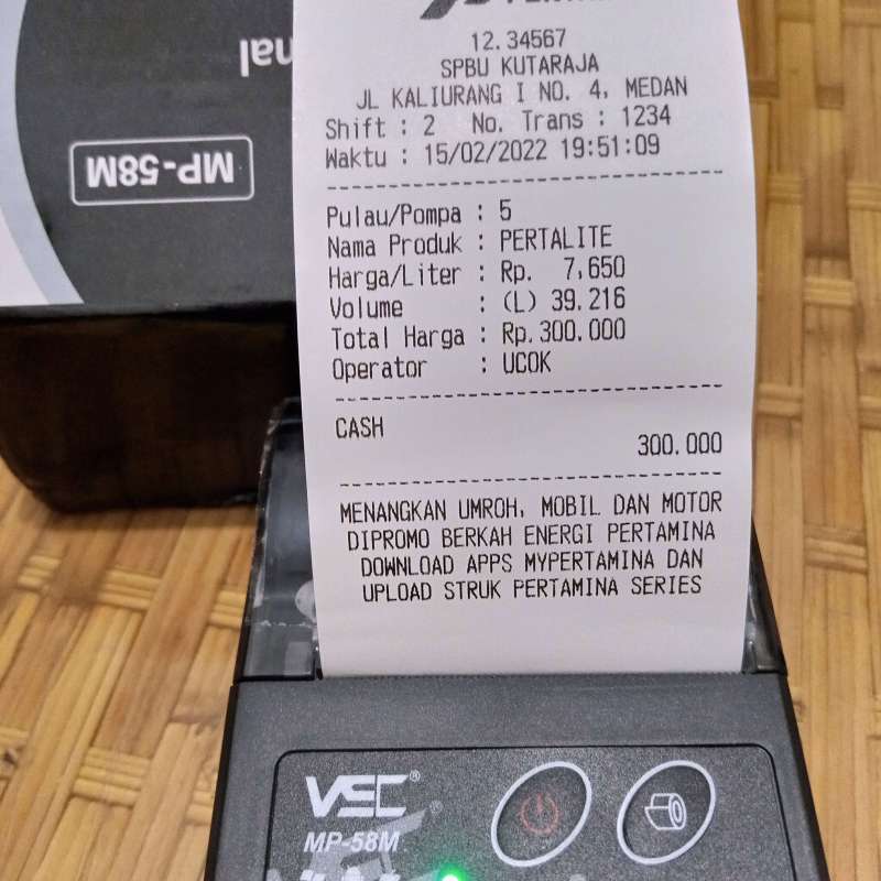 Jual Printer Cetak Struk Spbu Lengkap Dengan Aplikasi Di Seller Fortuna Electronic - Indra Kasih ...