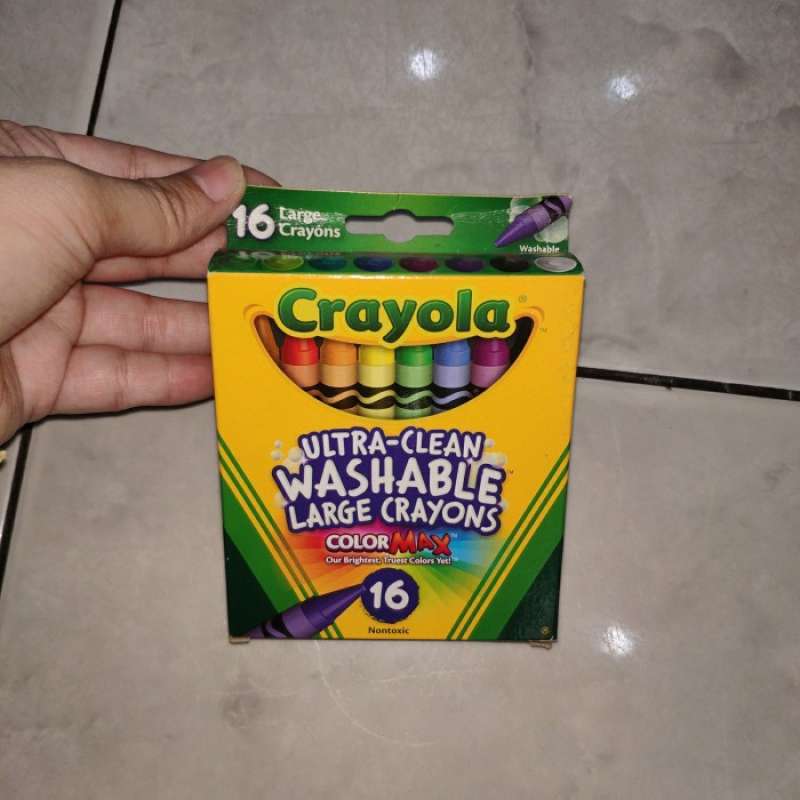 Jual Crayola Ultra Clean Washable Large Crayons Color Max Isi16 Crayon ...