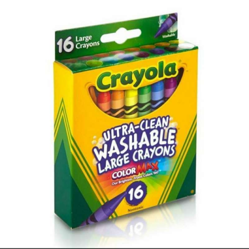Jual Crayola Ultra Clean Washable Large Crayons Color Max Isi16 Crayon ...